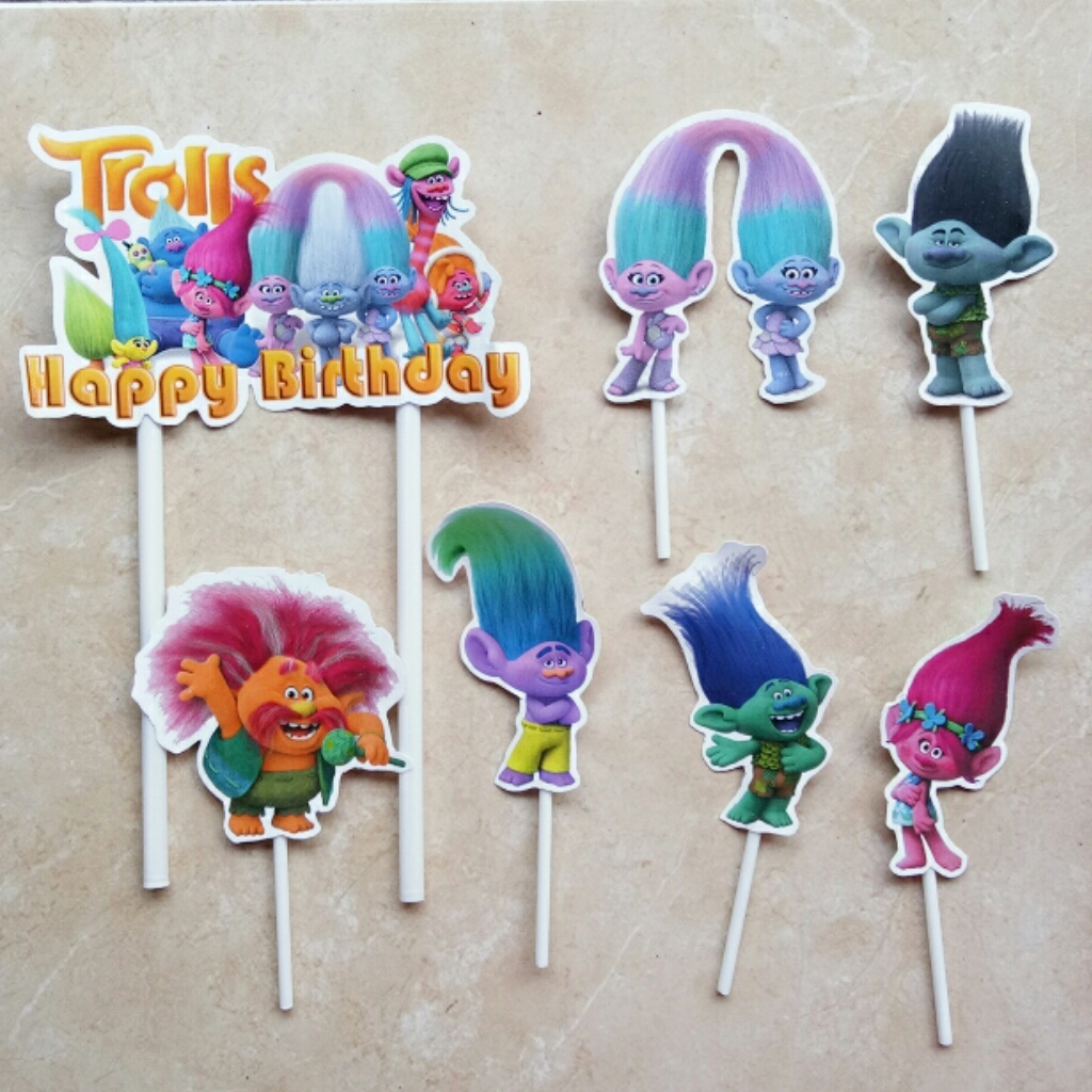 Trolls Theme Birthday cake topper cake topper | Shopee Philippines