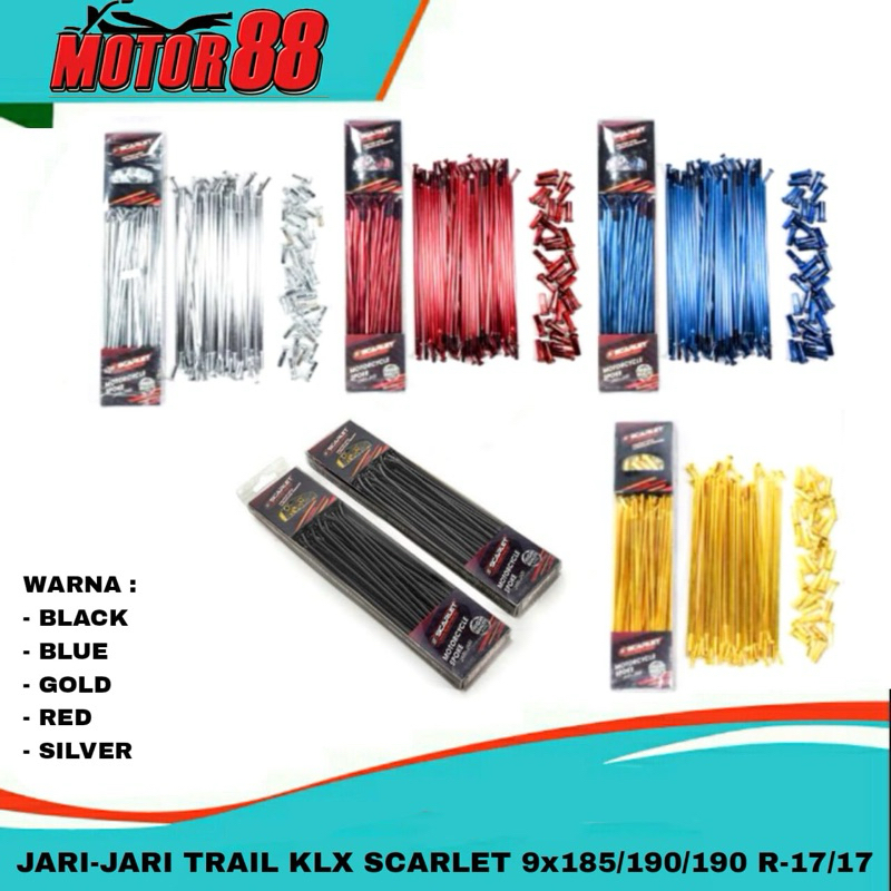 SCARLET RACING SPOKE FINGER SUPERMOTO KLX KTM WR R 18 21 R 17 R 16 19 ...