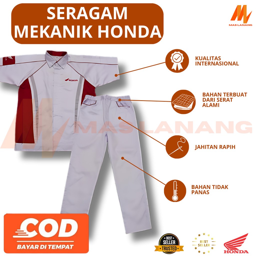 Honda Mechanic Jumbo Uniform | Honda Jumbo uniform| Ahass Jumbo uniform ...