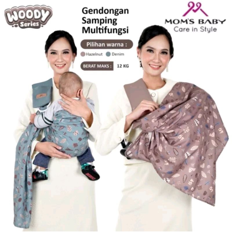 Moms Baby Woody MBG1033 Premium Soft Fabric Side Sling Ring Baby ...