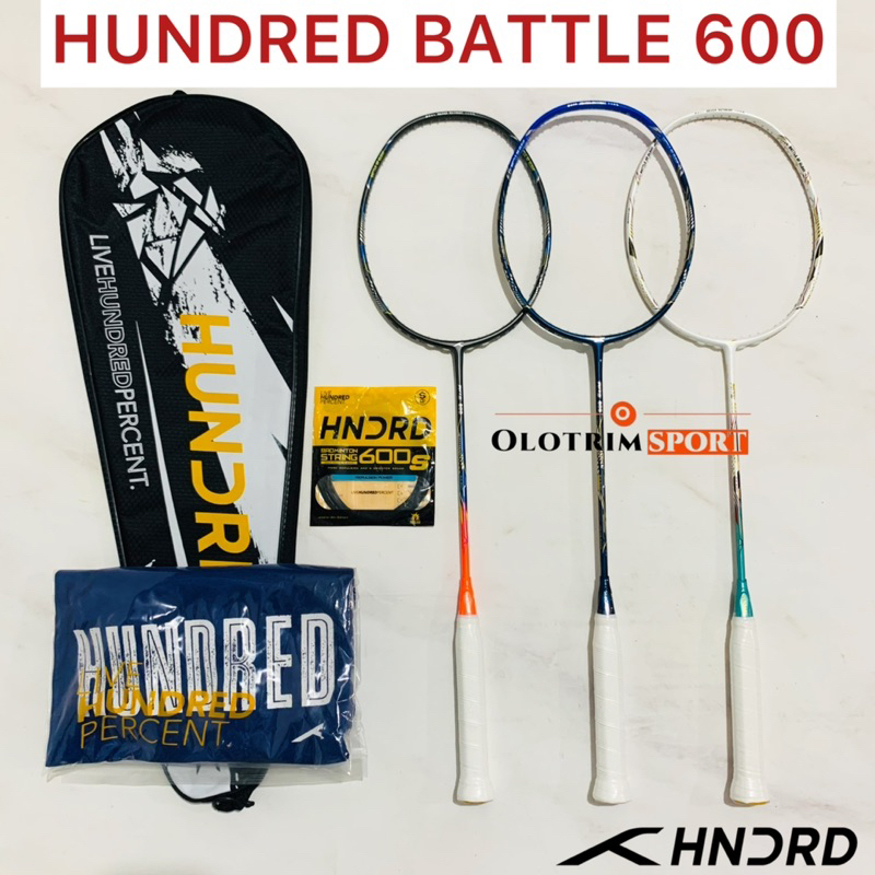 Original HUNDRED BATTLE 600 34LBS HDRD Hndrd Badminton Racket | Shopee ...