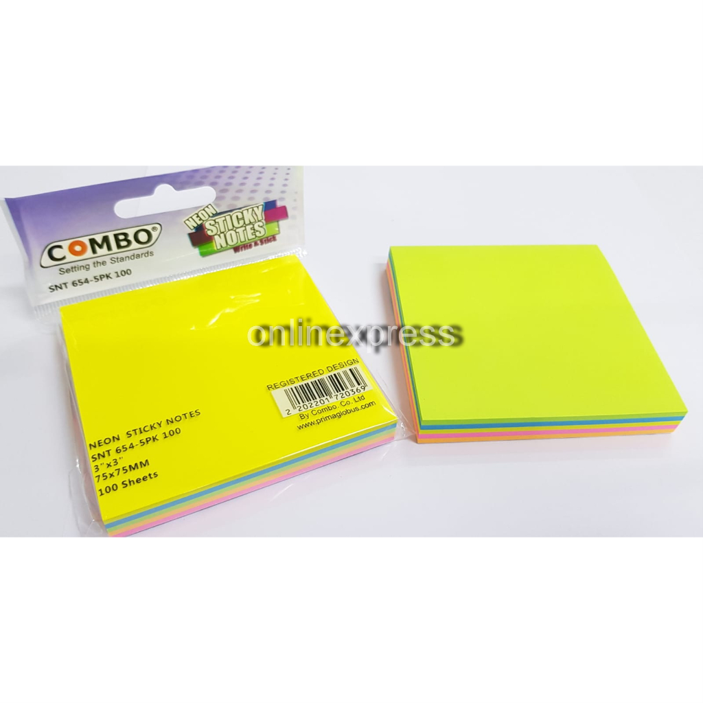 Memo Paste/Sticky Note/Paper Memo Stick/SNT 654 5PK (100Pcs) | Shopee ...