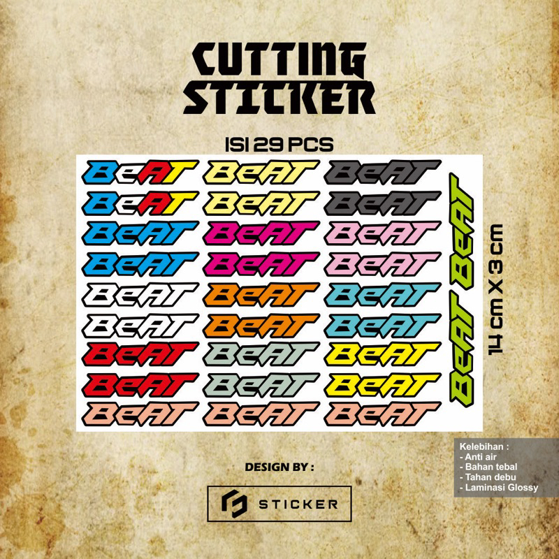 BEAT CUTTING STICKER CONTENTS 29 PCS | On SHOPEE | FOR MOTORCYCLES ...