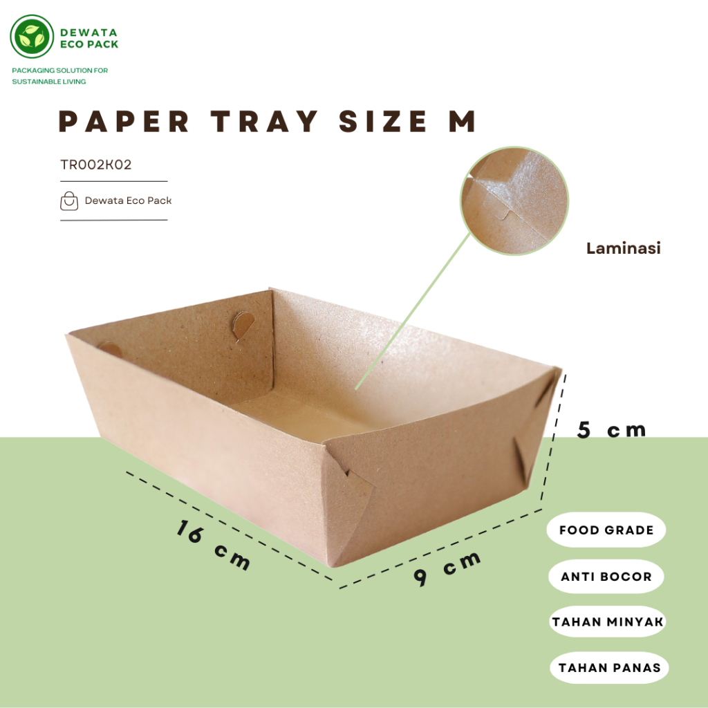 Laminated Food Paper Tray size M 16x9x5cm TR2K2 / Food Paper / Potato ...