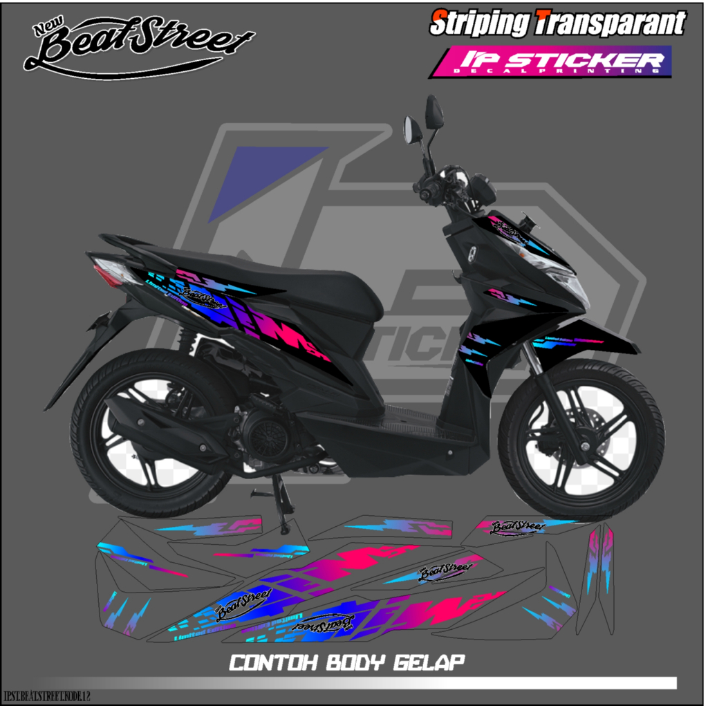 BEAT STREET STRIPING STICKERS- HONDA MOTORCYCLE STRIPING STICKERS BEAT ...