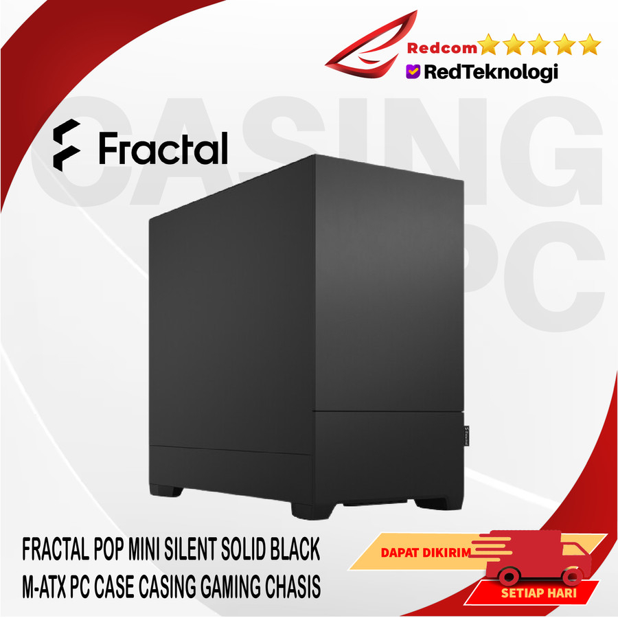 Fractal POP MINI SILENT SOLID BLACK M-ATX PC CASE CASING GAMING CHASIS ...
