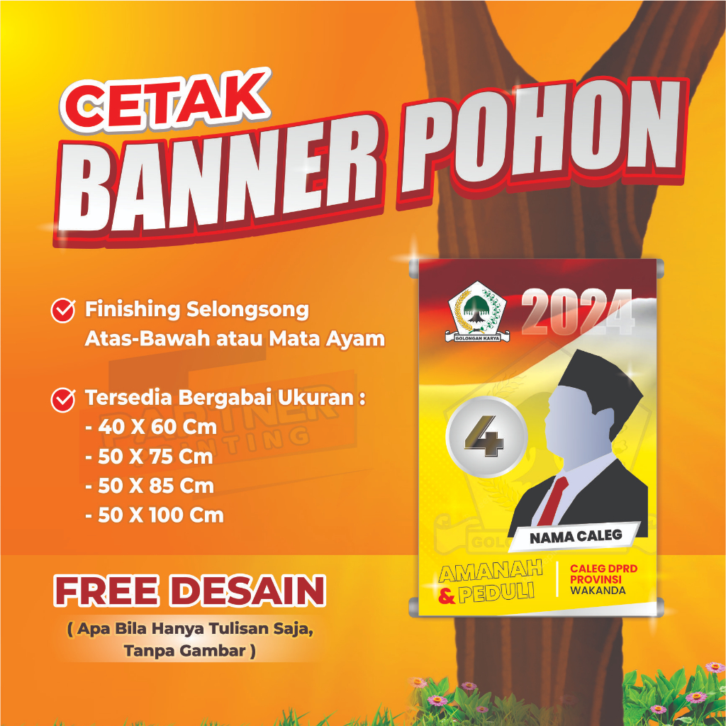 Tree BANNER, RODTEG BANNER, ROAD EDGE MMT BANNER, CALEG BANNER | Shopee ...