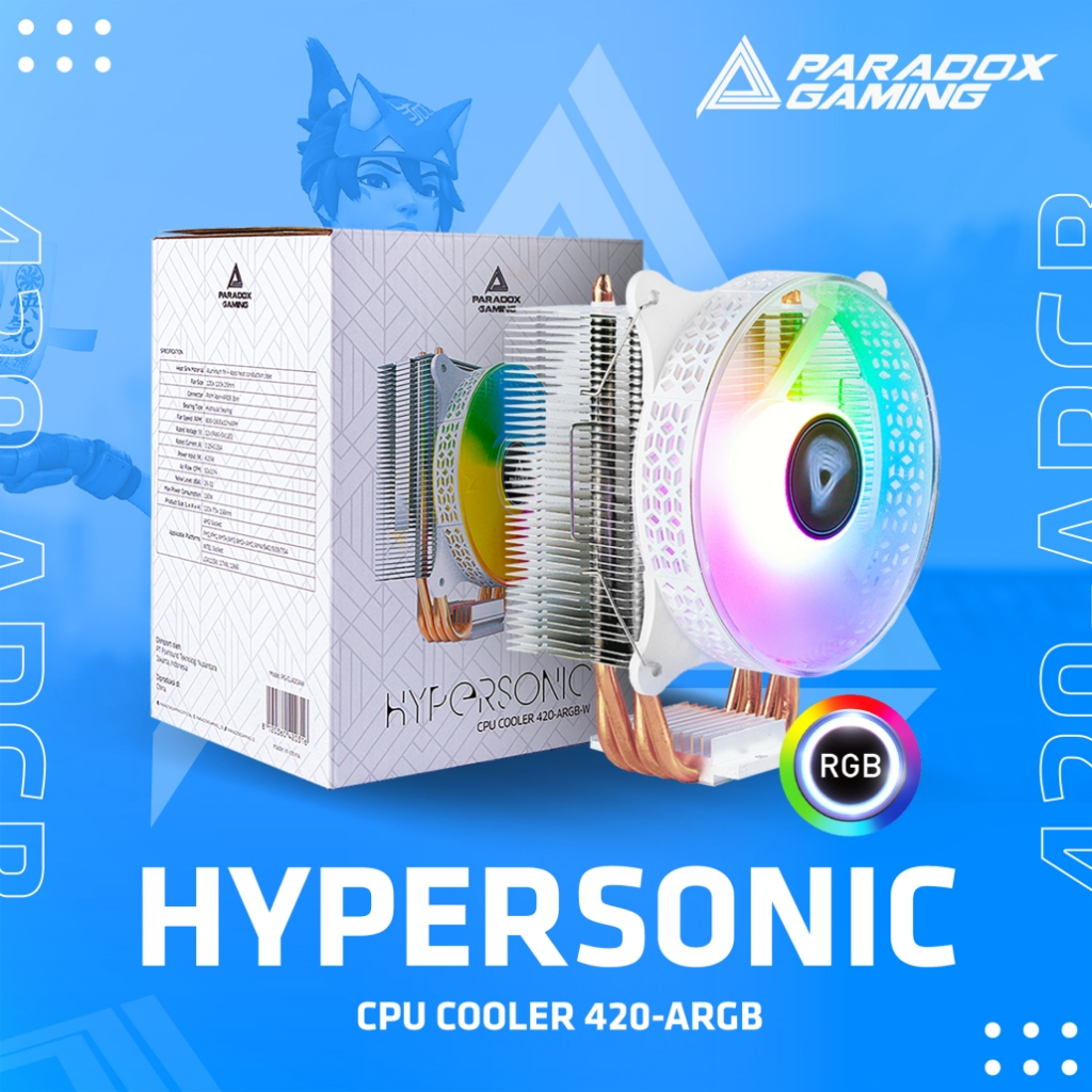 CPU Cooler Paradox Gaming Hypersonic CL-420 ARGB Cooling Processor ...