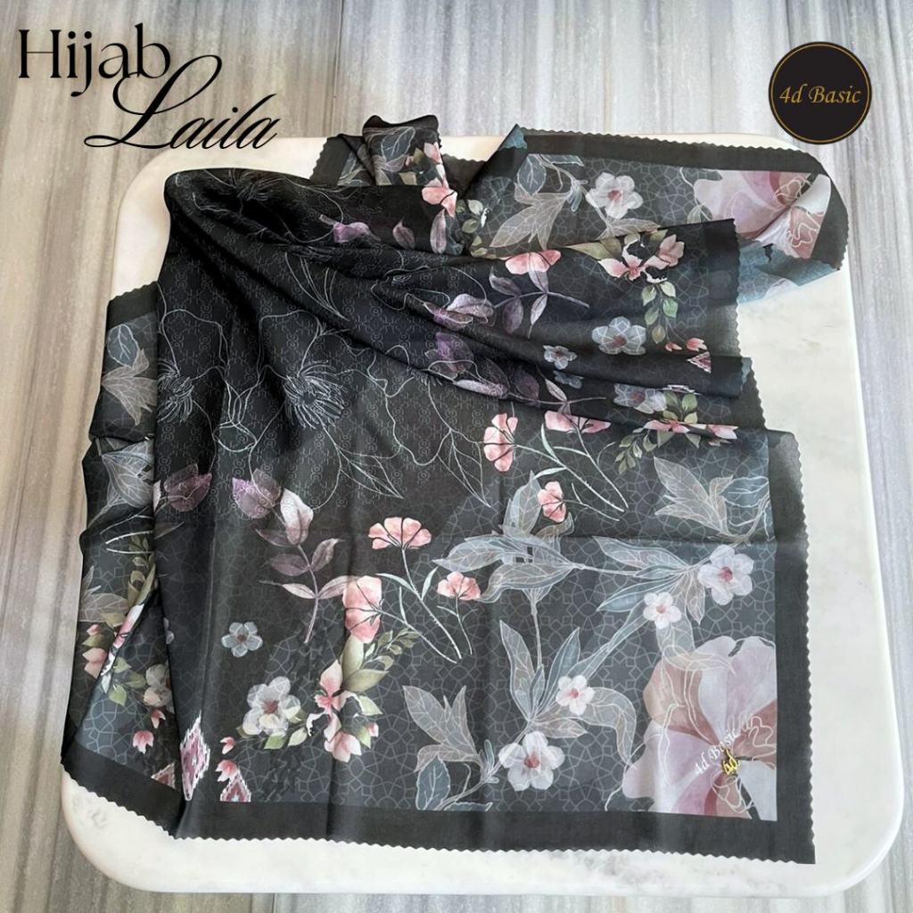 4d Basic Hijab - Laila Hijab Premium Motif - Hijab Collection | Shopee ...