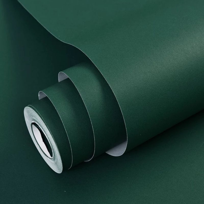 HIJAU Modern Elegant Solid Green Wall Sticker Wallpaper, Contemporary ...