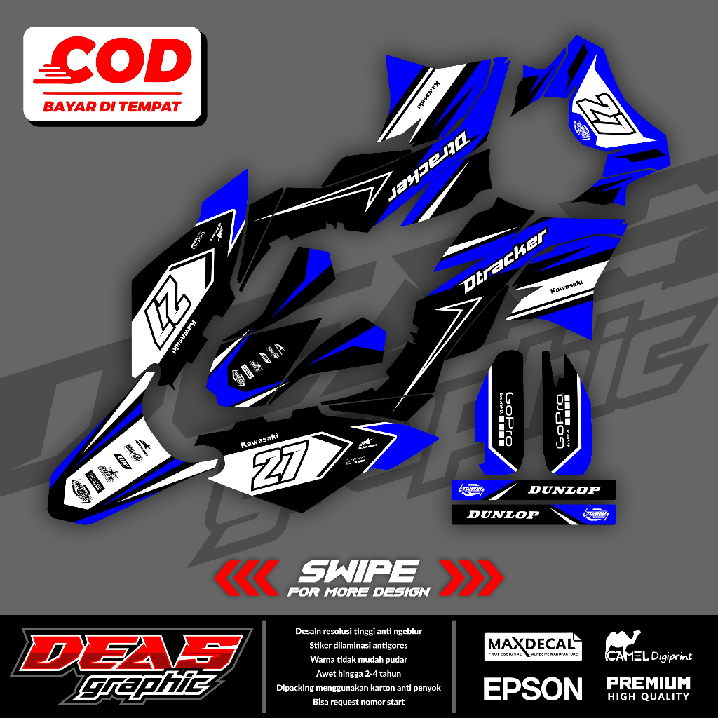 Kawasaki Dtracker Graphic DECAL 005 - DECAL Sticker - FULLBODY CUTTING ...