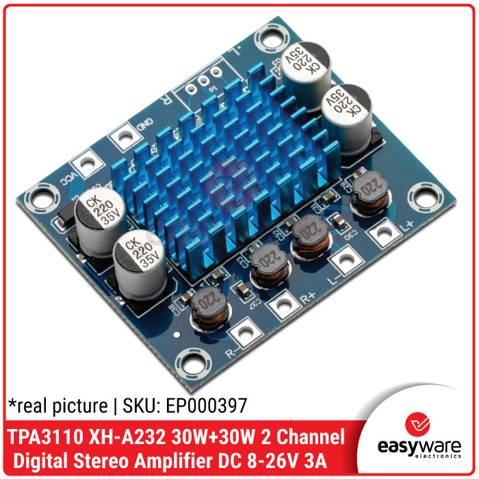 TPA3110 XH-A232 2x30W 2 Channel Digital Stereo Amplifier Board DC 8-26V ...