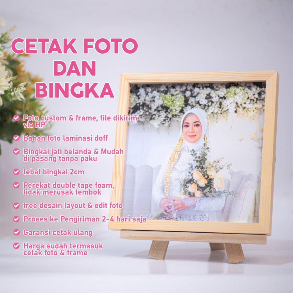 KAYU Print CUSTOM Photos 20X20 CM PLUS Dutch Teak Wood Frames | Shopee ...