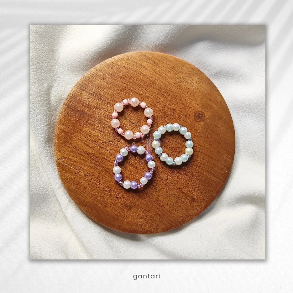 Bead Ring/Beaded Ring/Cute Bead Ring/Pearl Series Ring | Shopee Philippines