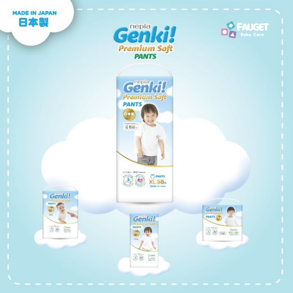 Nepia GENKI Premium Soft Diapers Pants Soft Baby Pants Diapers | Shopee ...
