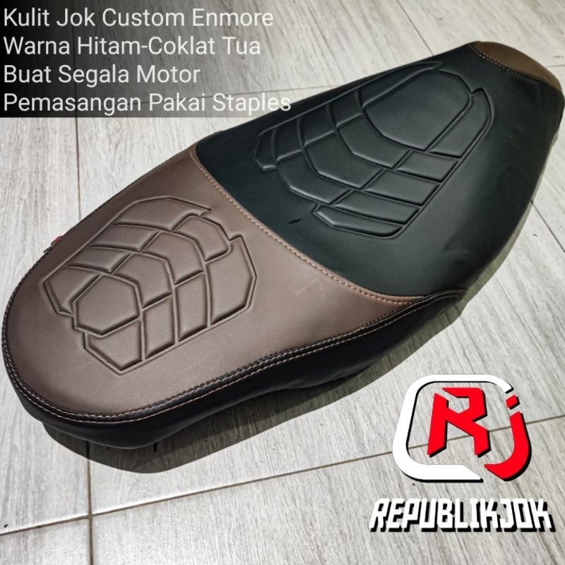 HITAM Enmore Custom Leather Seats Black-Dark Brown, Vario, Scoopy, Beat ...