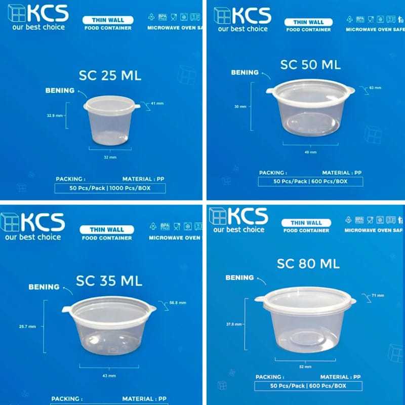Sauce Cup KCS Sauce Container Sauce Container contains 50 pcs | Shopee ...