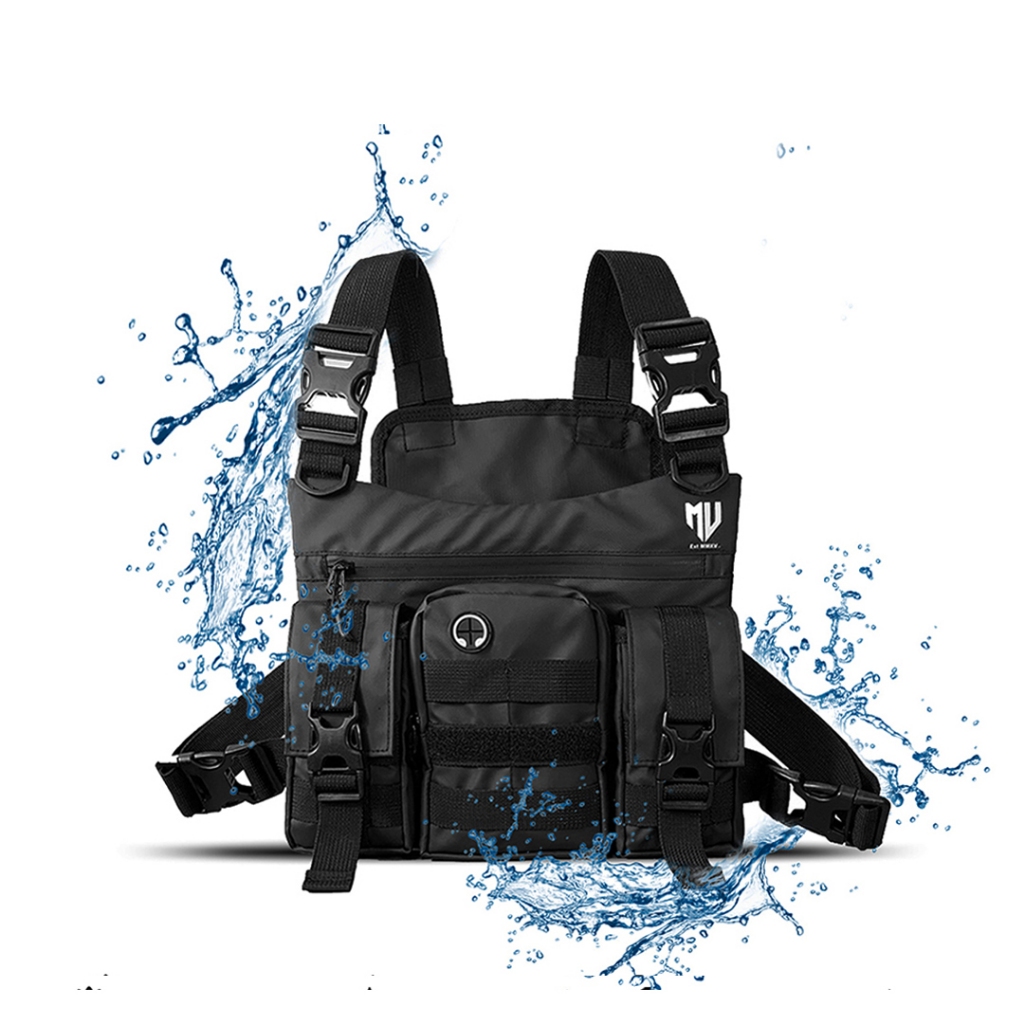 MIVVER | Waterproof Chest Bag Waterproof Chestbag Black Fire Men's Vest ...