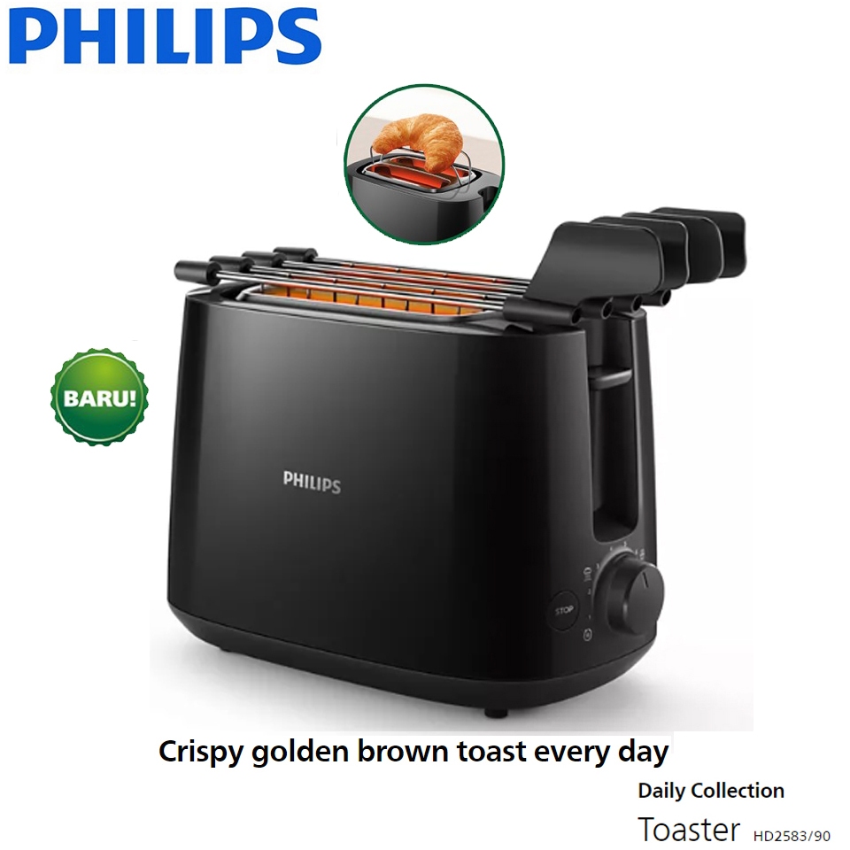 Philips Toaster Pop Up Bunwarmer HD2583/90 | Shopee Philippines