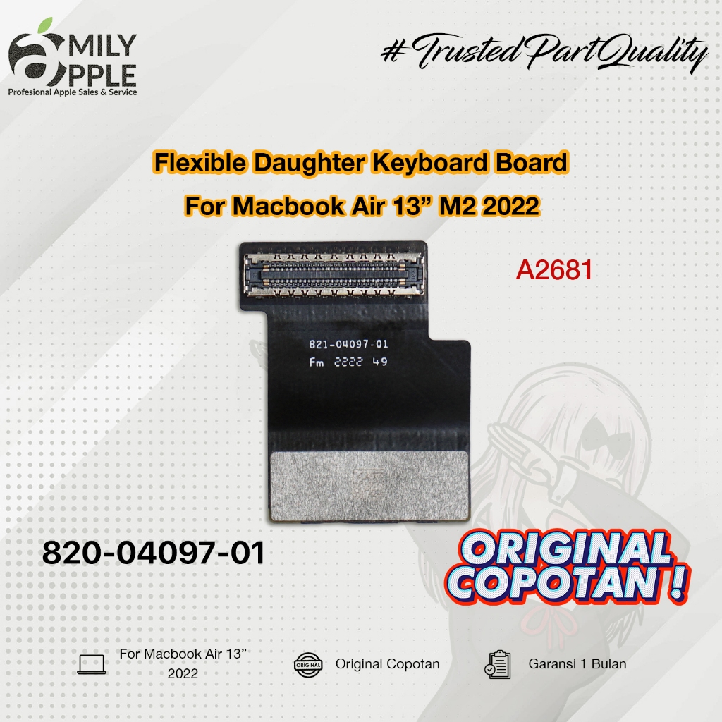 Flexible Daughter Keyboard Board Macbook Air 13" M2 2022 A2681 | Shopee ...