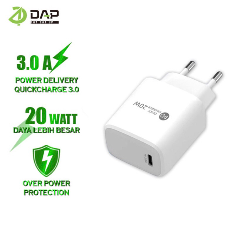 Dap AP3 ADAPTER FAST CHARGING PORT TYPE C 20 WATT | Shopee Philippines