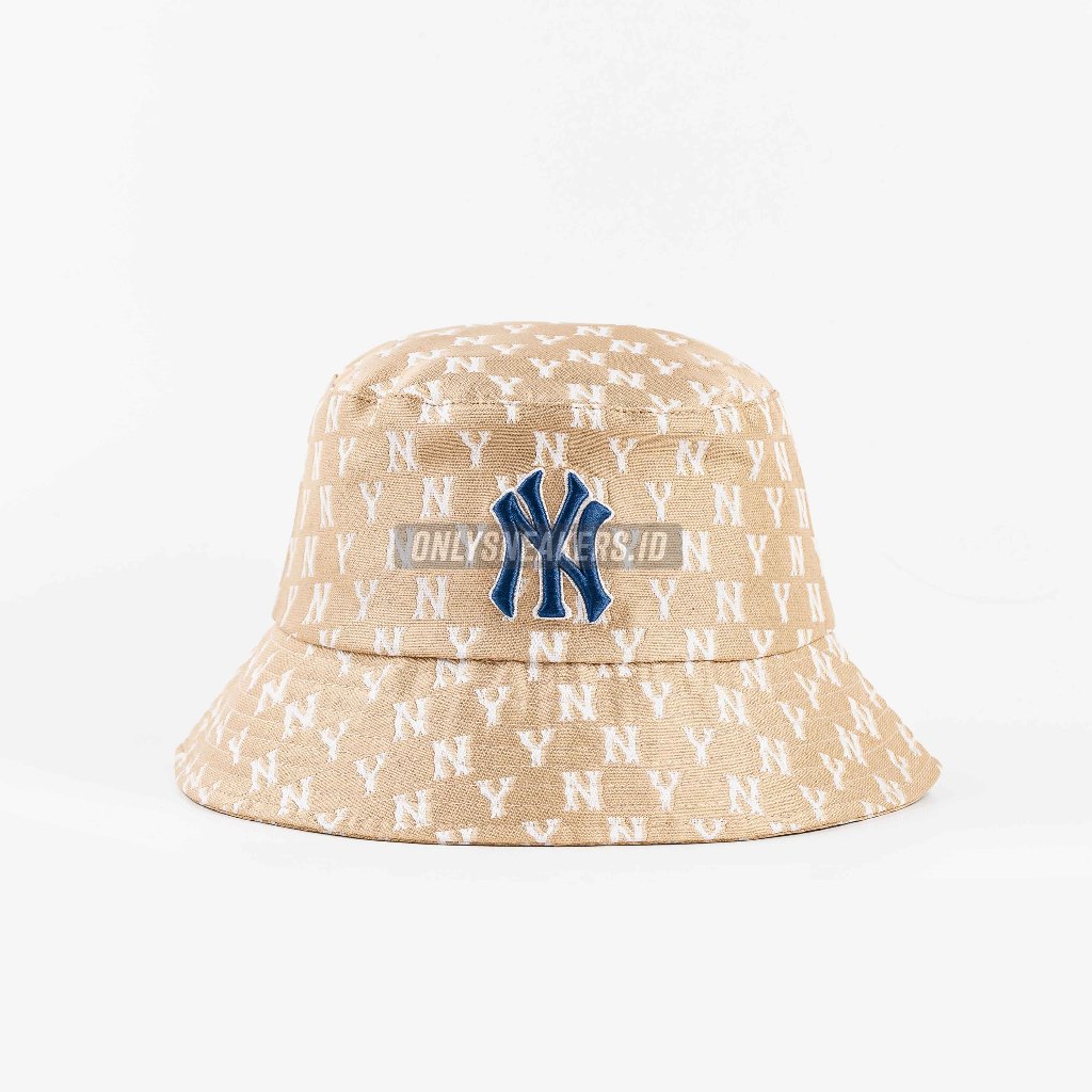 Mlb NEW YORK YANKEES MONOGRAM CLASSIC BUCKET HAT BEIGE (100% AUTHENTIC ...