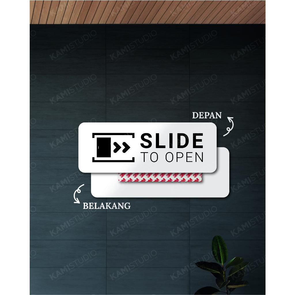 SLIDE TO OPEN WRITING 22X8 CM/ SLIDE TO OPEN SIGN / SLIDE TO OPEN WALL ...