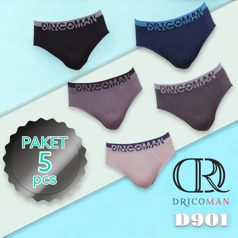 Package contains 5 | DRICOMAN D901 Men's Seamless Briefs| Size L~XXL ...