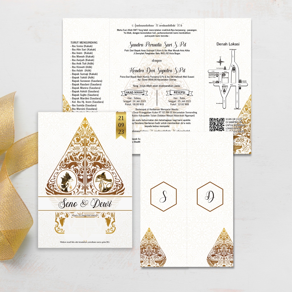 Bc ICT 150 GSM Wedding Invitation - 3 Fold Invitation - Parent ...