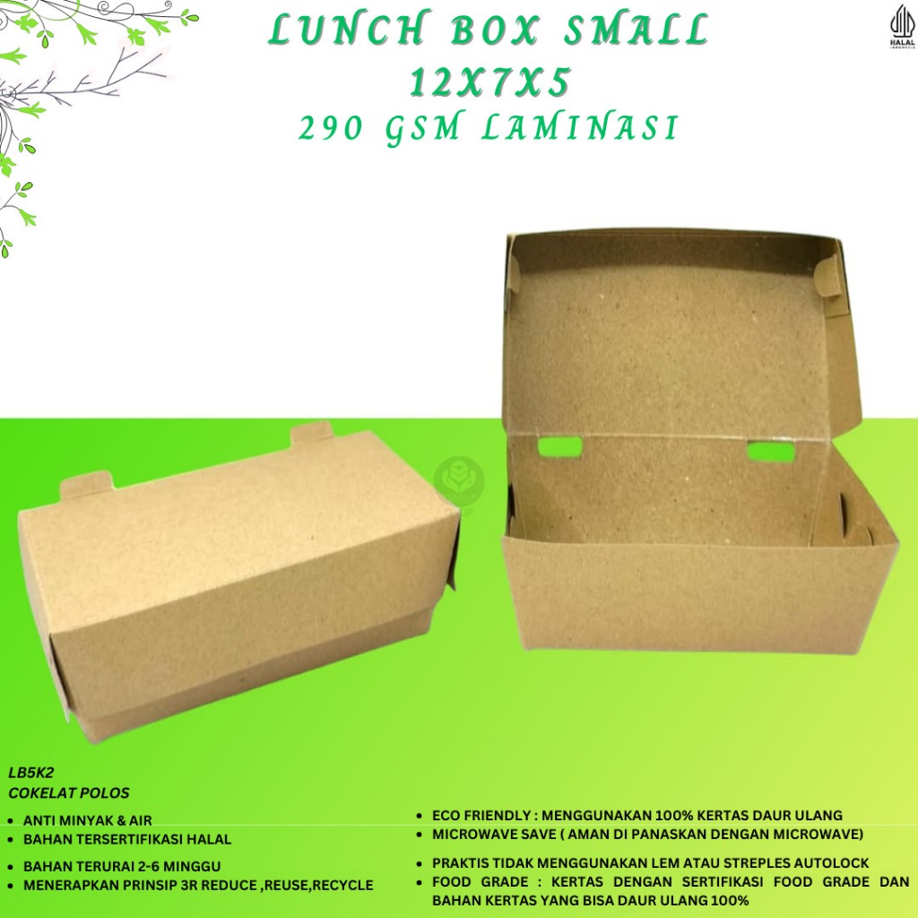 Paper Lunch Box Small Lunch Box Small (LB5K2-12X7X5 Cm) | Shopee ...