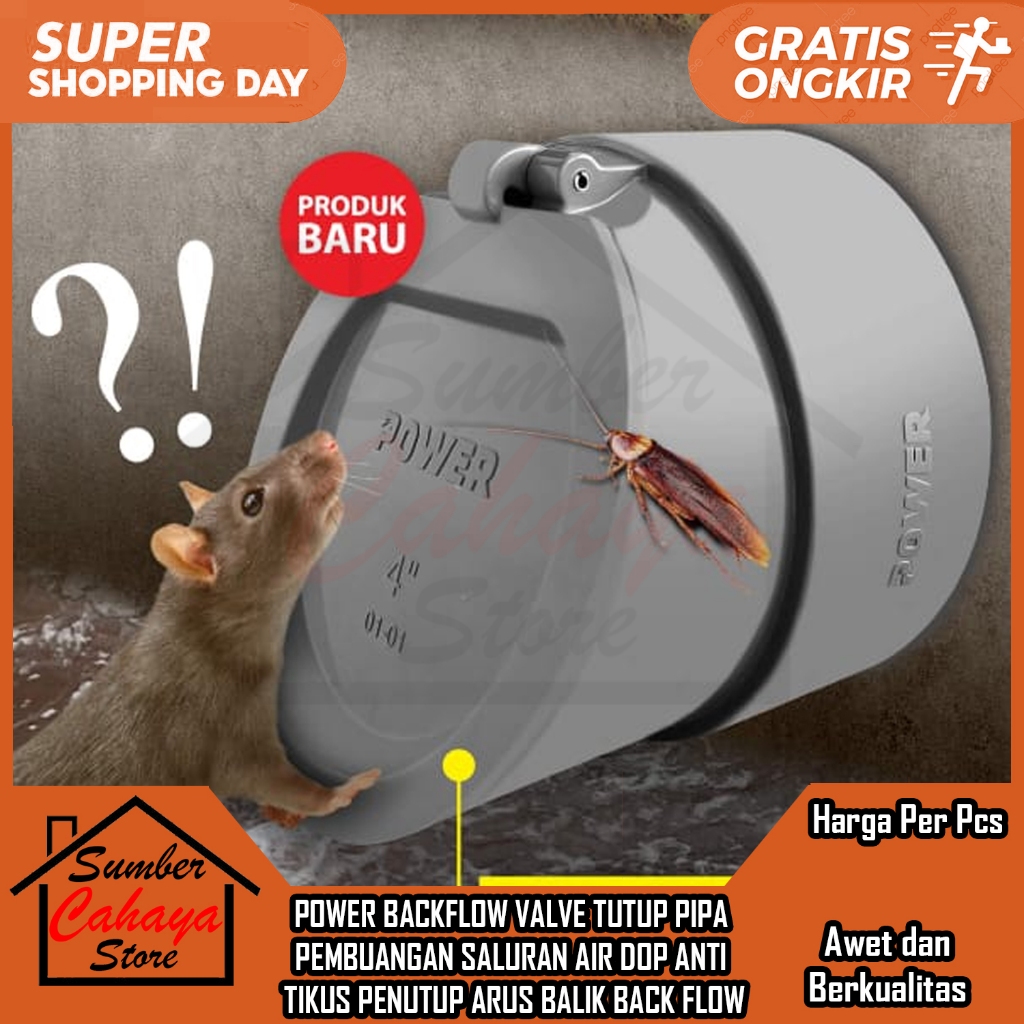 Backflow Valve Pvc Power 3" 4" Inch Back Flow Anti Rat Entry Flood ...