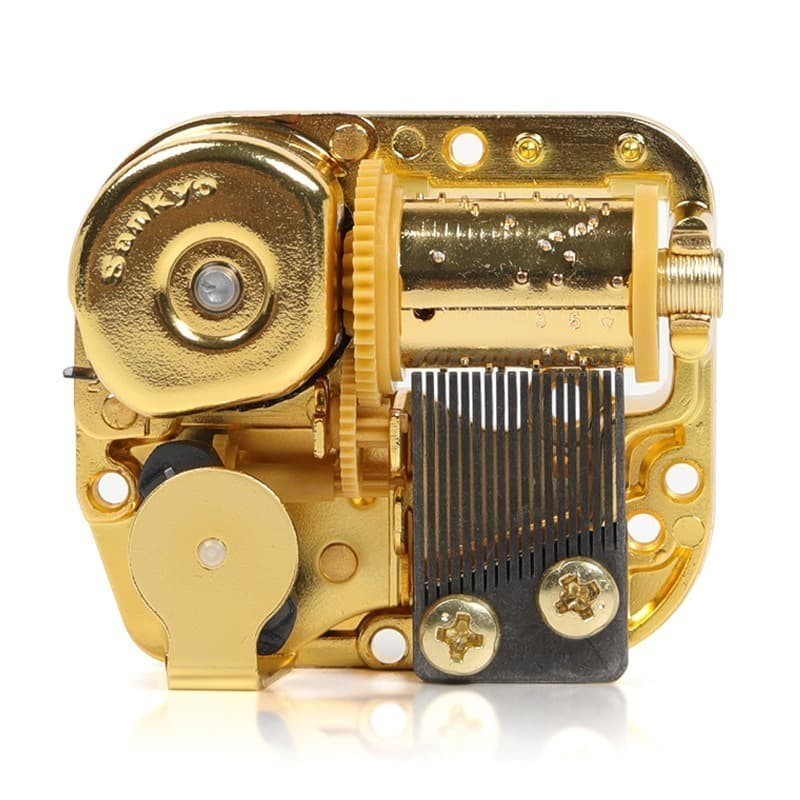 MESIN Music Box Sankyo 18 Note Gold Original Movement Music Box Machine ...