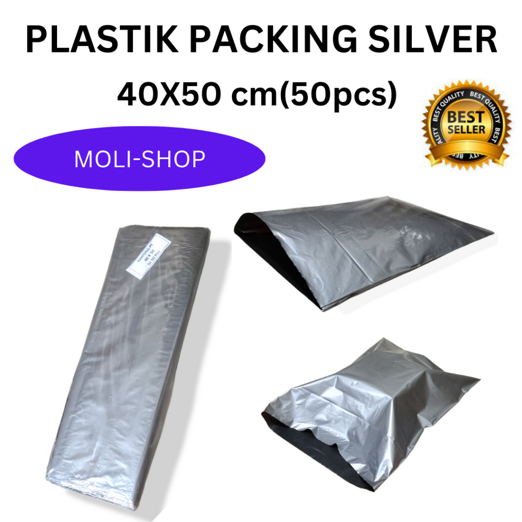 Silver Plastic packing uk 40x50, Silver packing bag, Plastic packaging ...