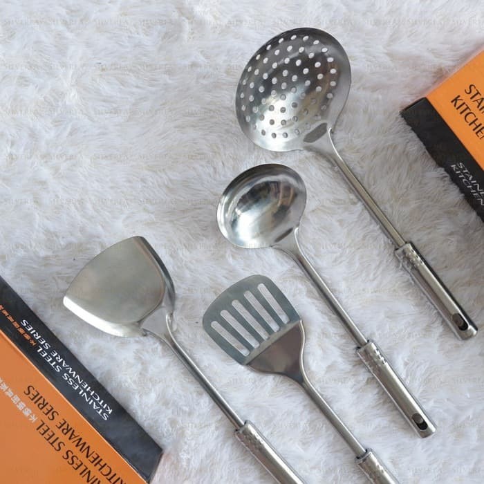 Stainless Steel Kitchen Utensils Set of 4 pcs | Shopee Philippines