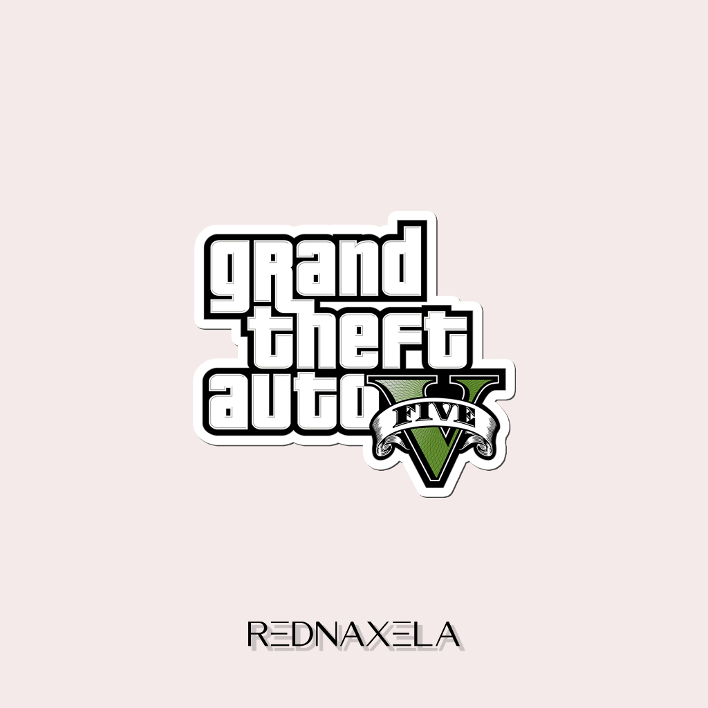 Vinyl Sticker Grand Theft Auto V Logo Sticker Suitcase Outdoor ...