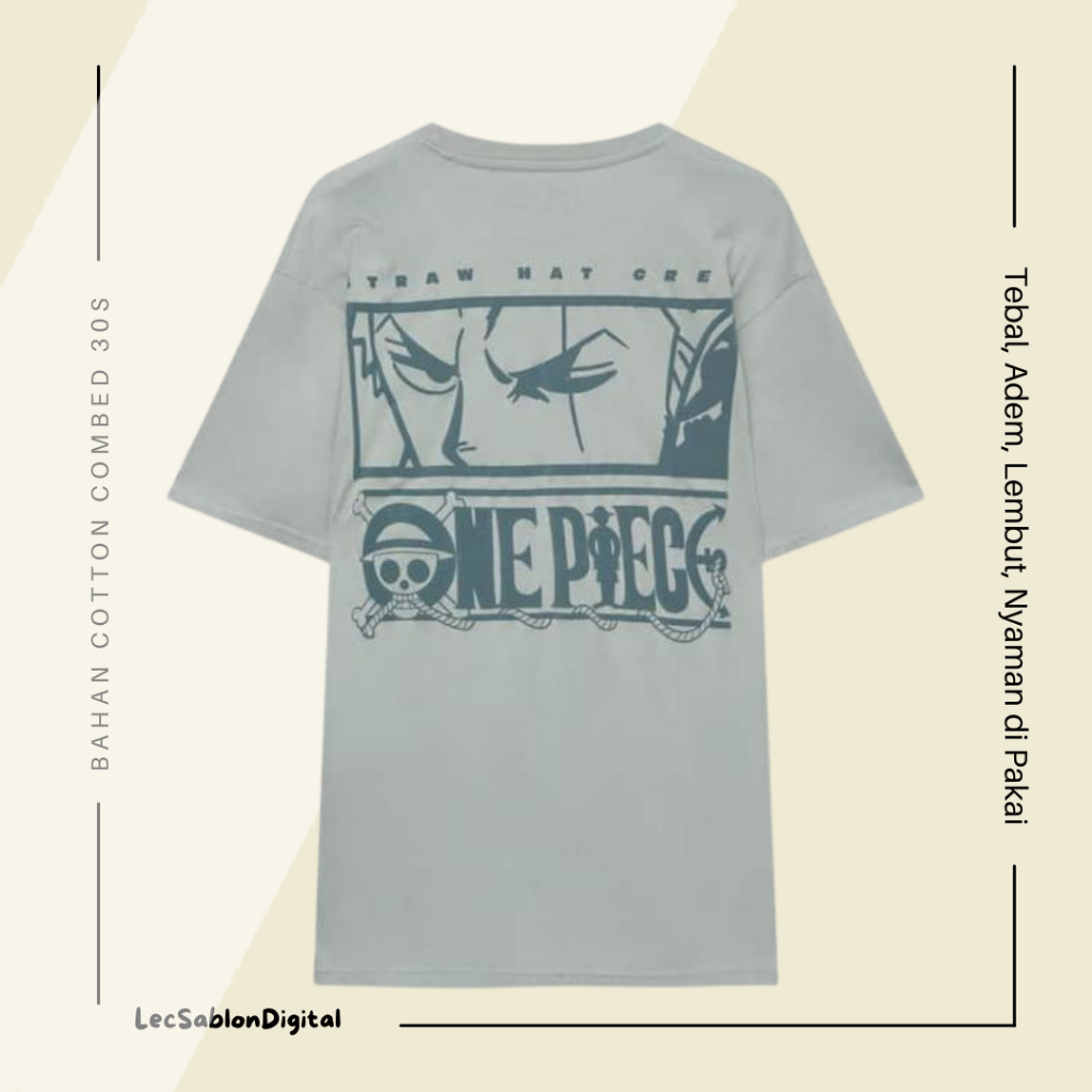 MATA Luffy Oversized T-Shirt [Eye] One Piece Green Men's Anime Japan ...