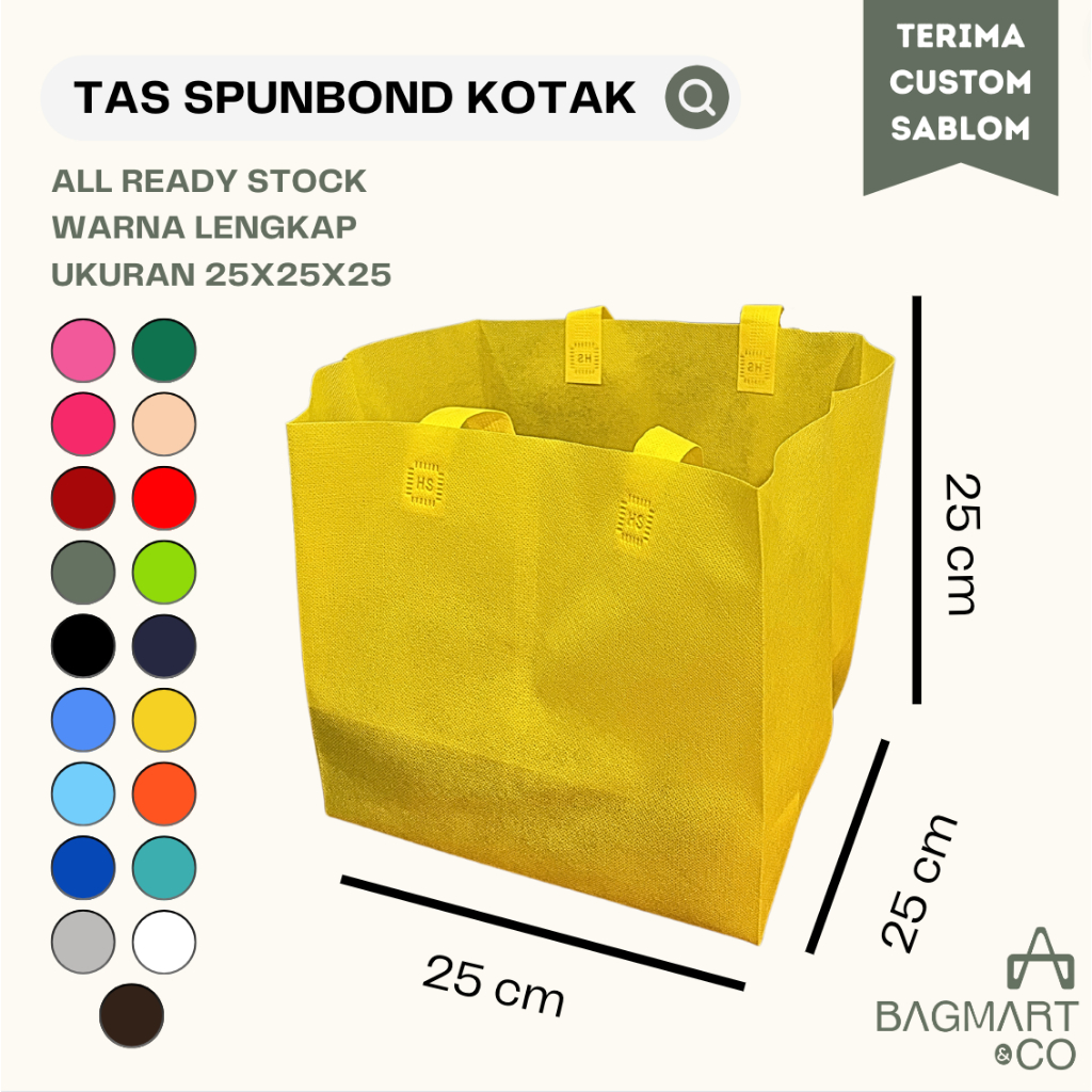 Spunbond Cake Box 25x25x25 Plain Side Fold Goodie Bag Cake Bakery Bread ...