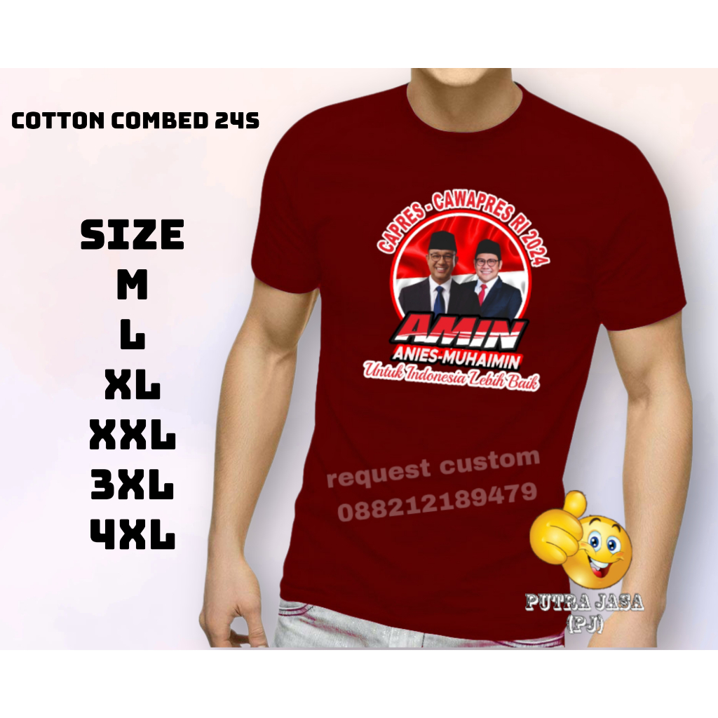 Amin Anies Muhaimin 2024 Presidential Candidate T-shirt New Model ...
