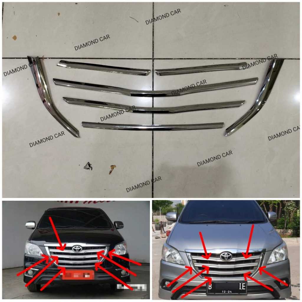 Chrome Front Grill List Grand Innova 2014 7pc Grill Trim | Shopee ...