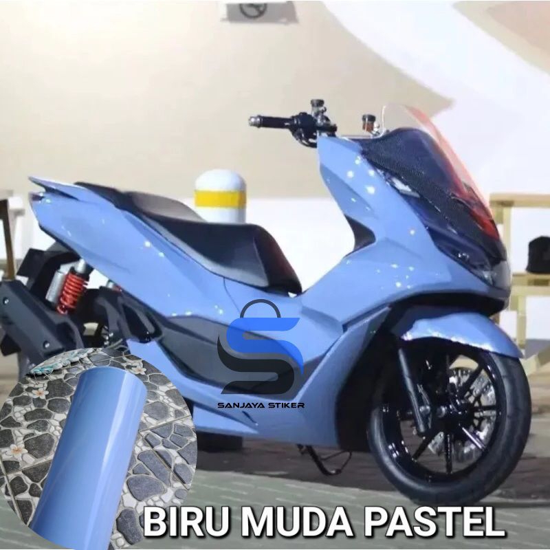 Pastel Blue Motorcycle Sticker Pastel Light Blue Motorcycle Sticker ...