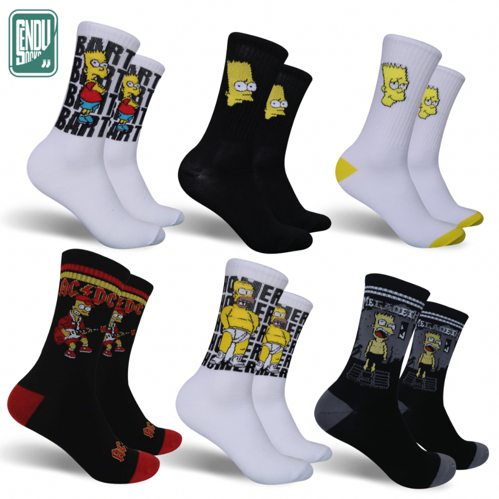 The Simpsons Socks Oldschool Cartoon Motif Long Distro Thick - Sendy ...