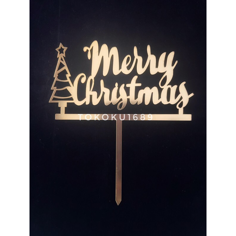 Merry Christmas Acrylic Cake Topper Christmas Acrylic Topper Shopee