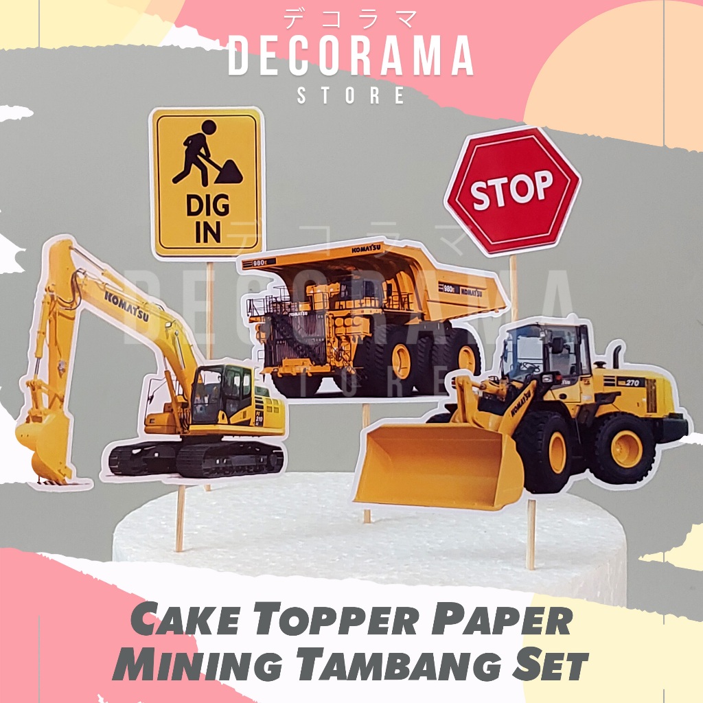 Coal Mine Cake Topper Set CHILDREN'S BIRTHDAY Cake DECORATION | Shopee ...