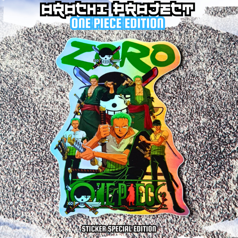 Sticker Sticker Anime Roronoa Zoro One Piece Hologram Laptop HP Tumblr ...