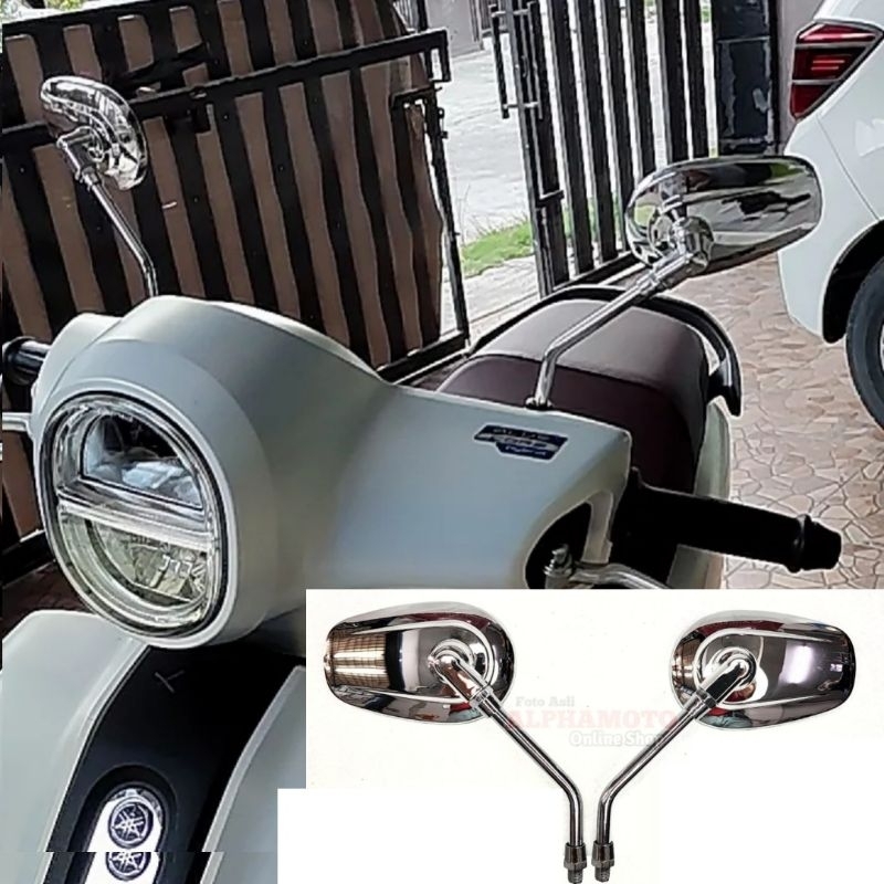 Yamaha fazzio fino grand filano rearview mirror, classic oval model ...