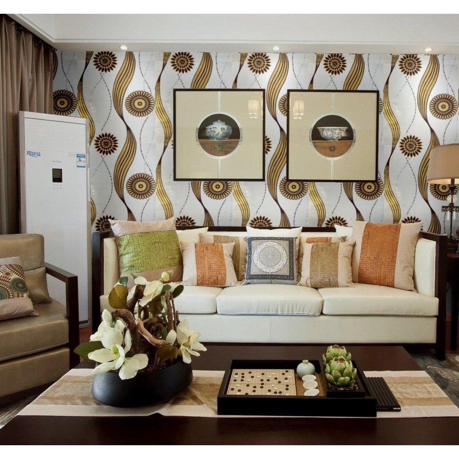 WALLPAPER WALL STICKER CAKRA GOLD MOTIF | Shopee Philippines