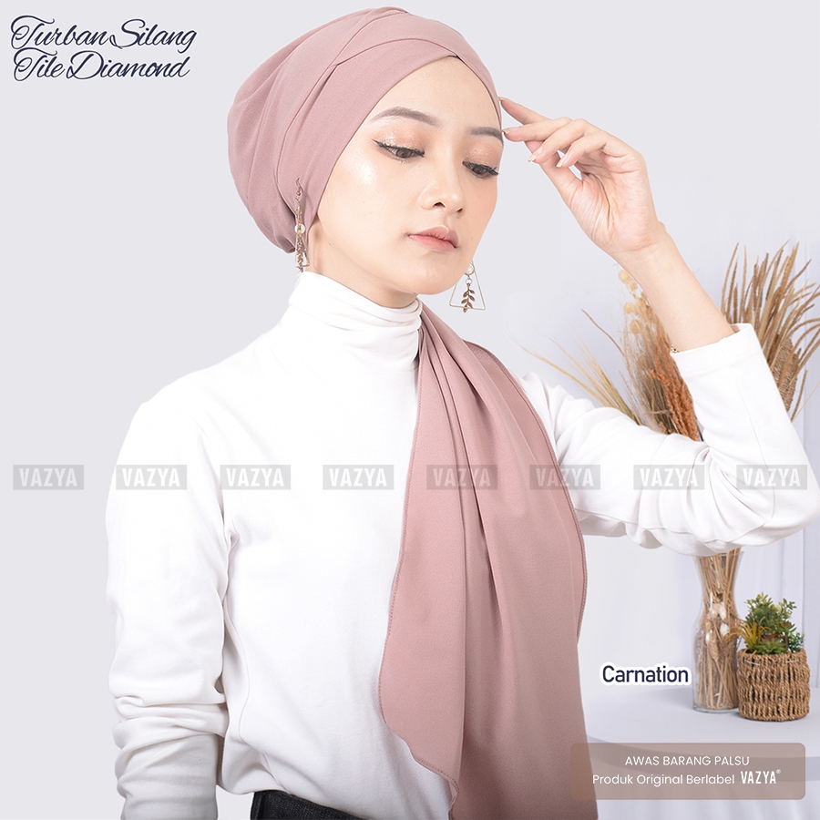 Tail Turban made of Premium Diamond Cross / Hijab / Fashion model ...