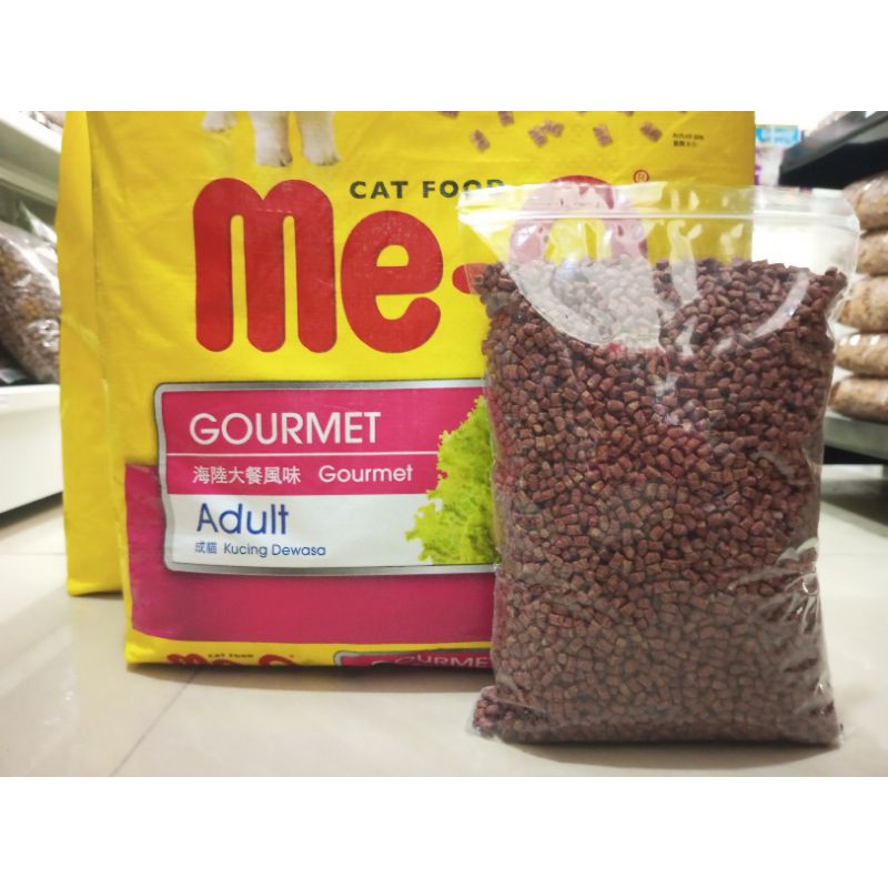 Me-o Gourmet Adult Cat Food 1KG (repack) Dry Food Me-O Dry Cat Food ...