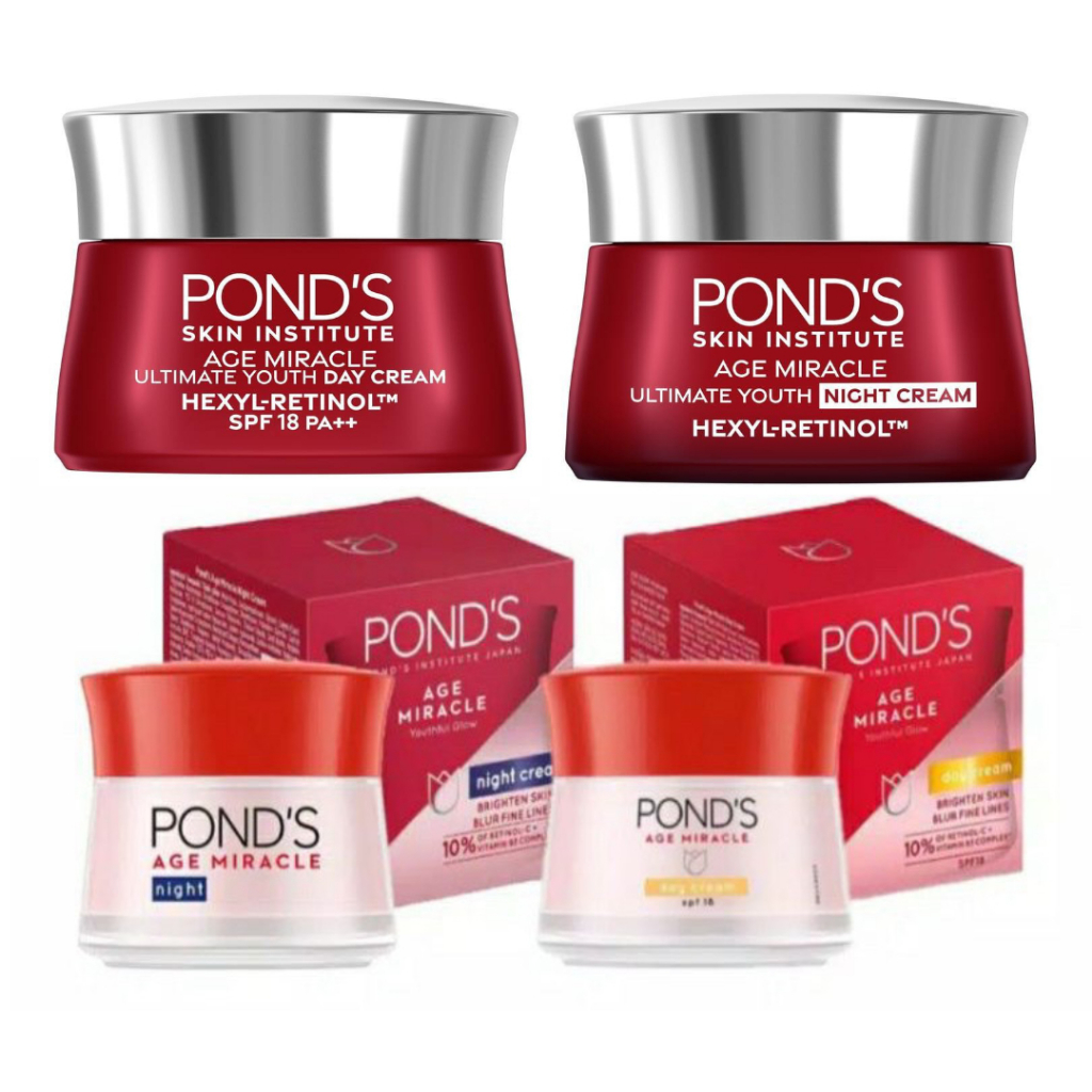 Ponds Age Miracle Day Cream / Night Cream 10g / HEXIL-RETINOL 9g New ...