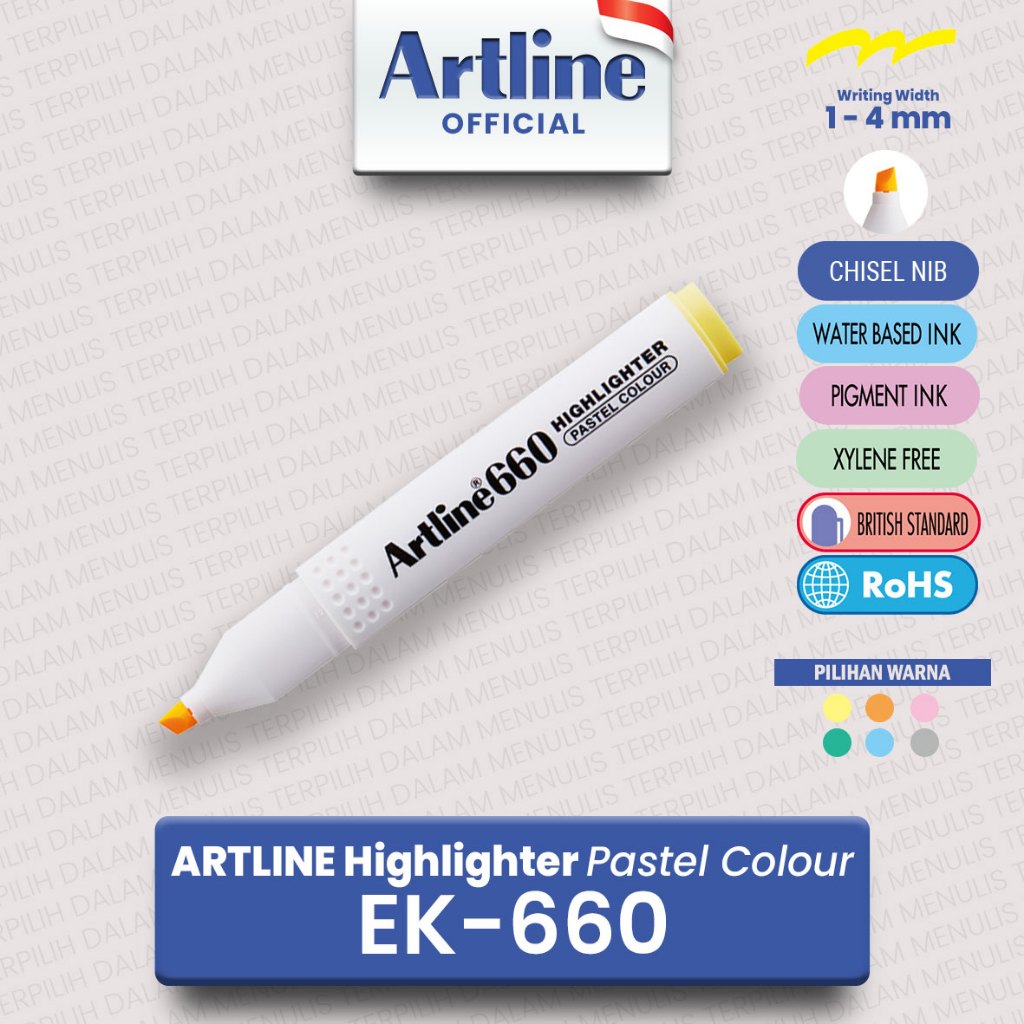 Artline Highlighter Marker EK-660 PASTEL COLORS | Shopee Philippines